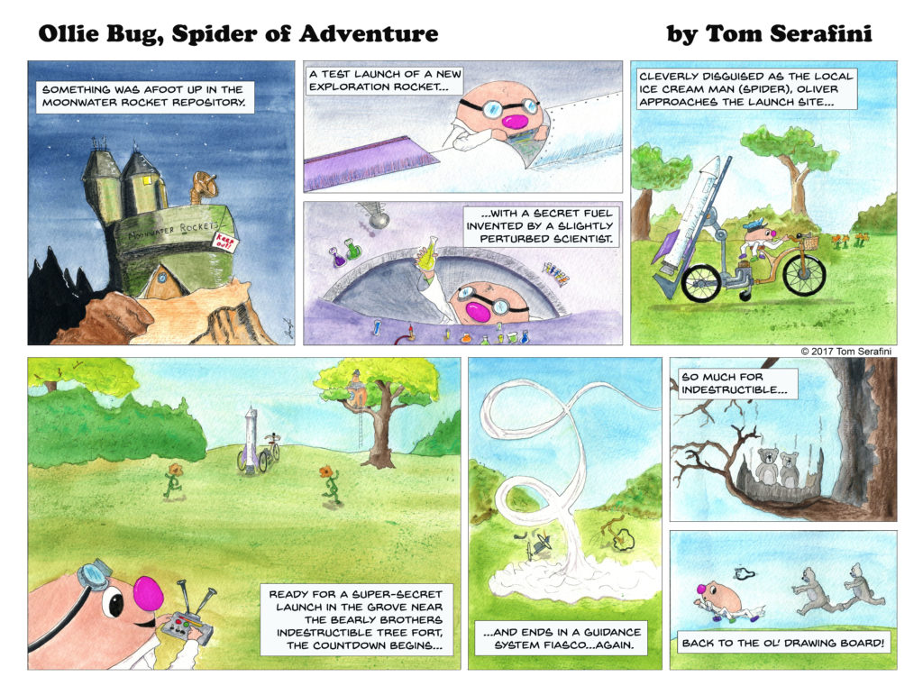 Moonwater Milestones, July 8th; Ollie tests a rocket, rebuilds a tree ...